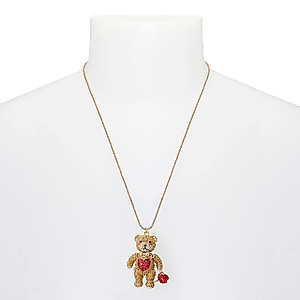 Betsey Johnson Bear Pendant Slider Necklace