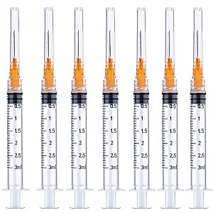 3ml 25 Gauge 5/8 Inch Sample Measuring Dispensing Lab Utensils, for Industrial, Scientific and Experiments Research, Pack of 100