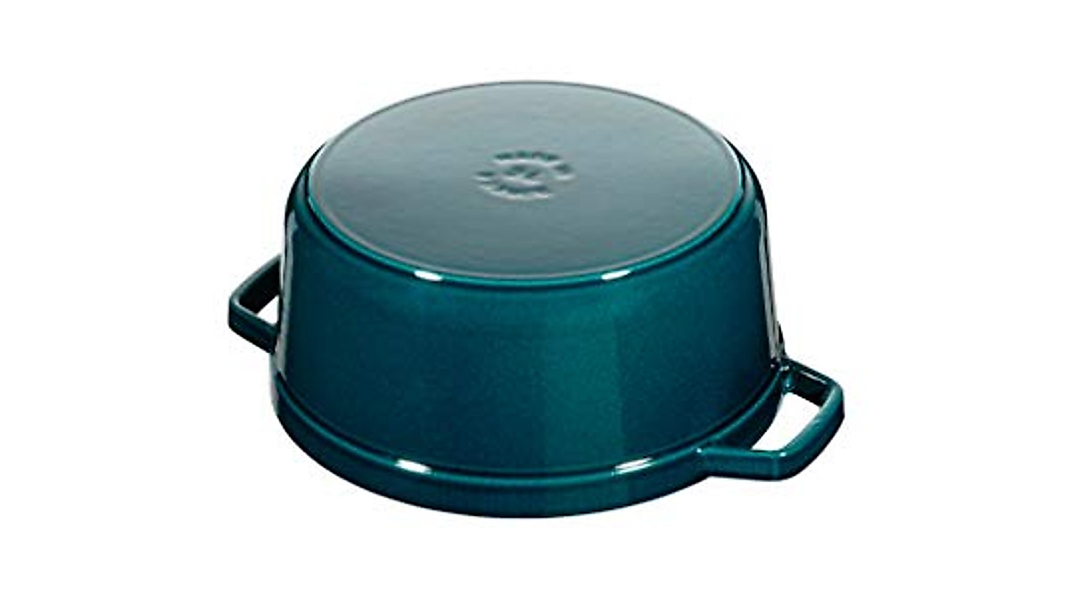 STAUB 1003317 Cast Iron Roaster/Cocotte, Round, 28 cm, 6.7 L, La Mer ...