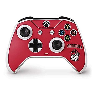 Skinit Decal Gaming Skin Compatible with Xbox One S Controller - Officially Licensed College Georgia Bulldogs Design