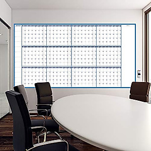 Large Dry Erase Wall Calendar - 38" x 72" - Undated Blank 2021-2022 Reusable Yearly Calendar - Giant Whiteboard Annual Poster - Laminated Office Jumbo 12 Month Calendar