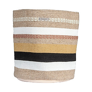 Bloomingville Soft-Sided Cotton Wool Storage Basket with Stripes, Multicolor