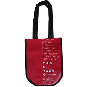 Lululemon This is Yoga Reusable Lunch Tote & Carryall Gym Bag - Collapsible, Waterproof, Eco-Friendly, Small, Red