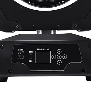 Samger 2 Pack 360W 16CH RGBW Moving Head Light DMX512 Adjustable Pan and Tilt LED Moving Head Spot Light DJ Light Rotating Stage Effect Lamp for Ceremony Club Party Disco Music Shows