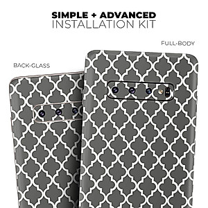 DesignSkinz Gray & White Seamless Morocan Pattern Protective Vinyl Decal Wrap Skin Cover Compatible with The Samsung Galaxy S20 (Screen Trim & Back Glass Skin)