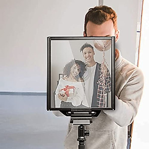 ILOKNZI i6/18 inch Wide Angle Teleprompter for 15.6" 360⁰ Hinge Laptop/Tablet with Adjustable Supports Wide-Angle Camera Lens, Prompter/Wedding Shooting/Facial Capture (18"-Max)