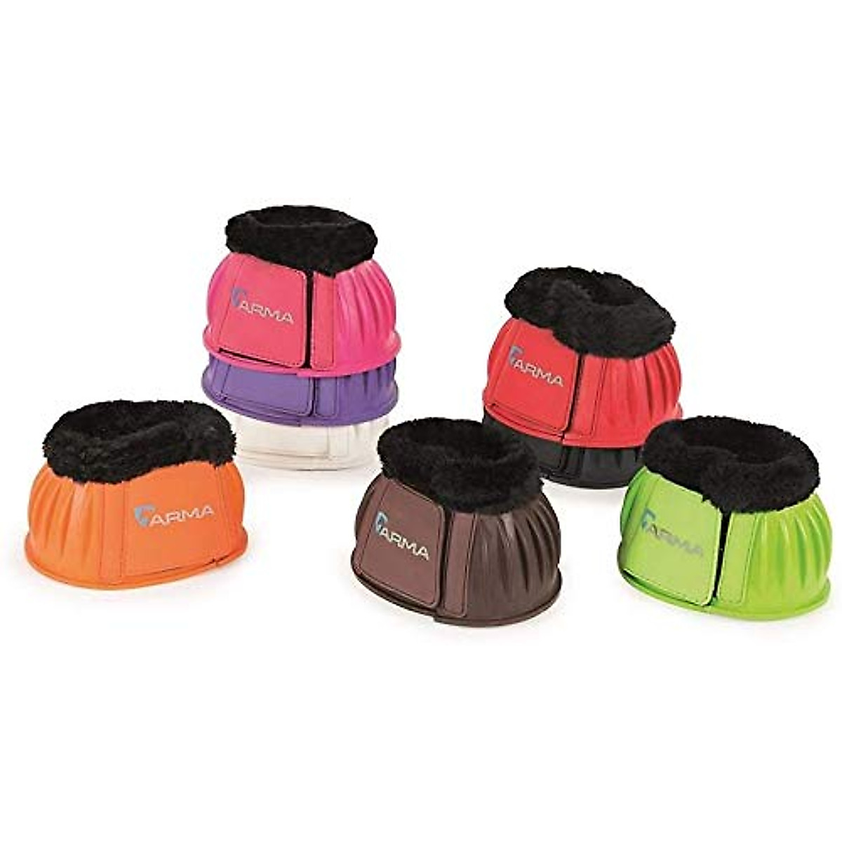 Shires Equestrian Equine Horse Arma Fleece Overreach Black Full Bell Boots