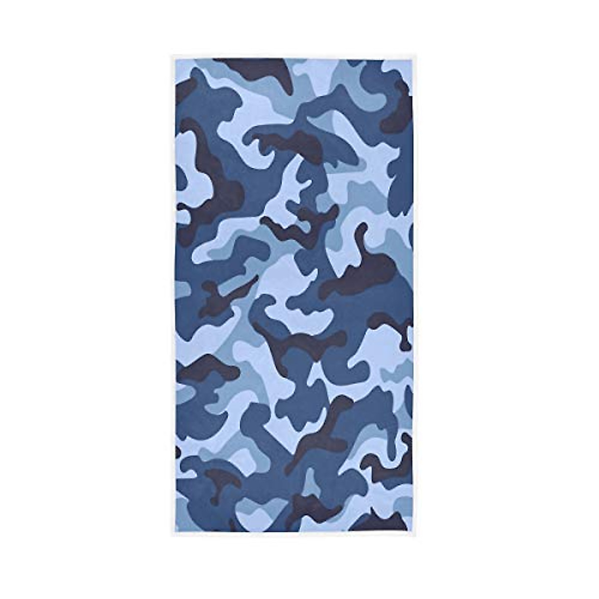 Blueangle Camo Hand Towel Blue Military Camouflage Towels Soft Highly Absorbent Towel Bath Decor for Bathroom Gym Spa, 30x15 inch