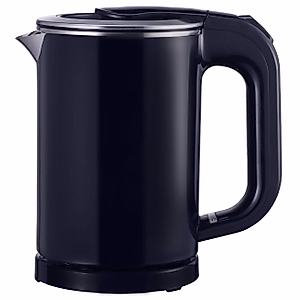 Eglaf 0.5L Small Electric Kettle - Portable Mini Stainless Steel Travel Kettle - Water Touch Inner Surface without Plastic & Cool Touch Outer Surface (Dark blue)