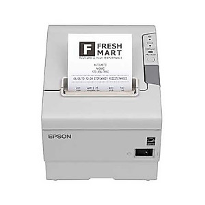 Epson TM-T88V Thermal Receipt Printer, USB and Serial Interfaces, Auto-cutter. Includes Power Supply. Color: Cool White. (Interface Cables Not Included) . . . (