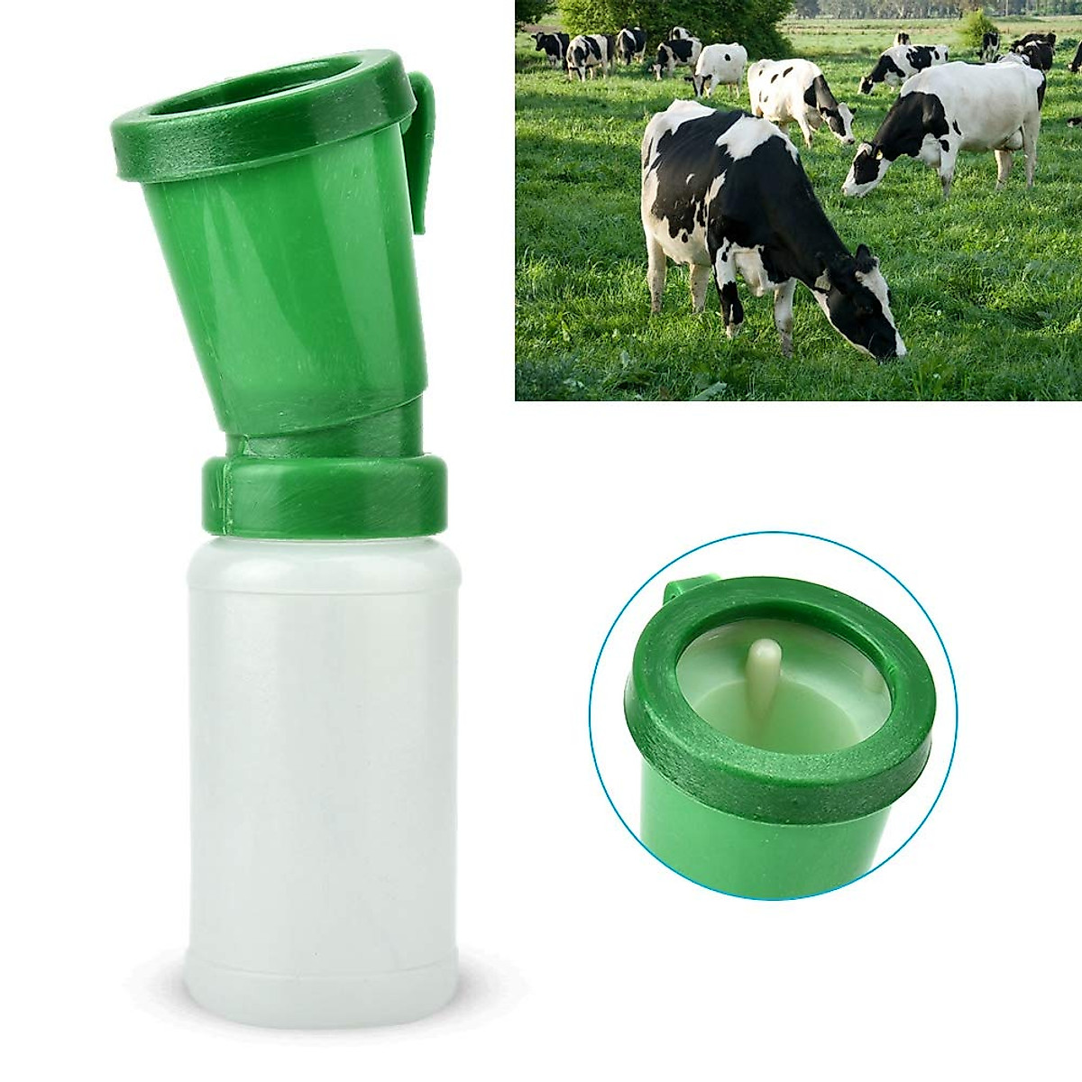 Teat Dip Cup, Goat Milk Cup Non Reflow Nipple Dip Cup Cow Sheep Goat Nipple Teat Green Milking Products