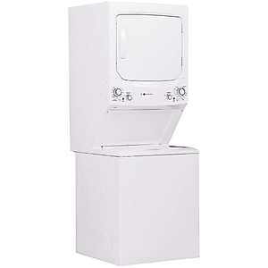 GE GUD27GESNWW 27" Gas Laundry Center with 3.8 cu. ft. Washer Capacity and 5.9 cy. ft. Dryer Capacity in White
