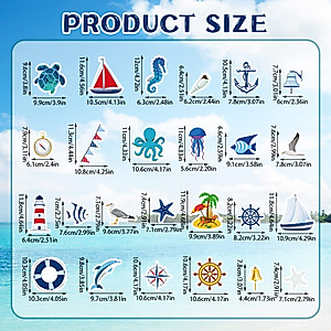 25 Pcs Turtle Car Magnets Cruise Door Magnet Flip Flop Boat Anchor Cruise Ship Decorations Magnetic Fridge Magnet Decal Life Preserver Ring Ship Steering Wheel Decorative Magnets (Cruise Style)