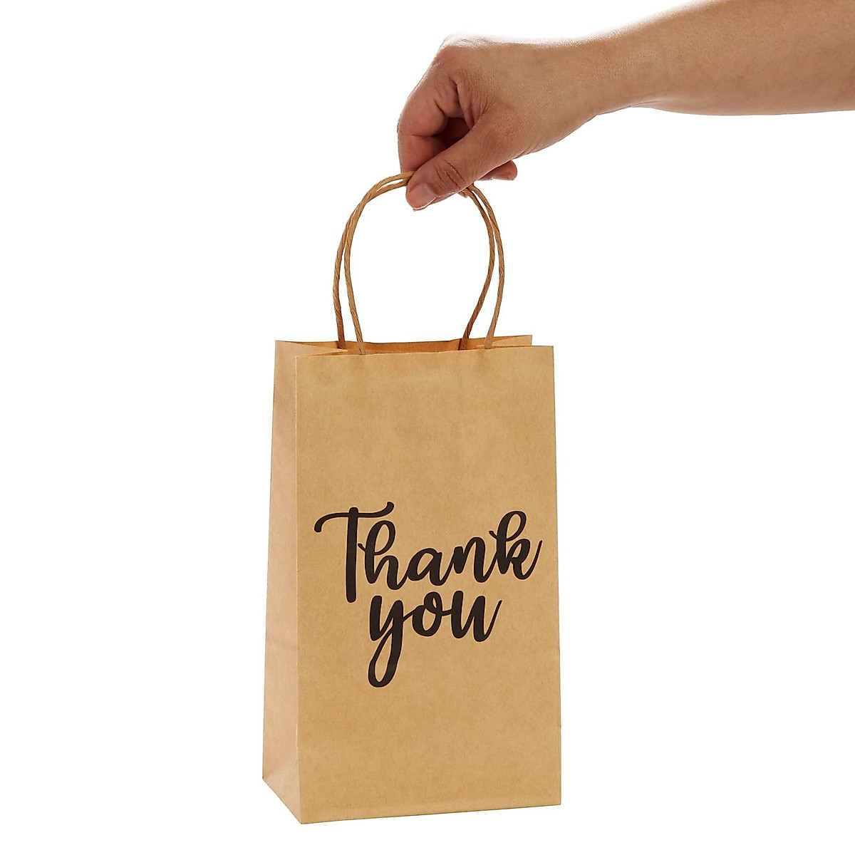 Sparkle and Bash Thank You Party Favor Kraft Bags (9 x 5.3 x 3.15 in, 100 Pack)
