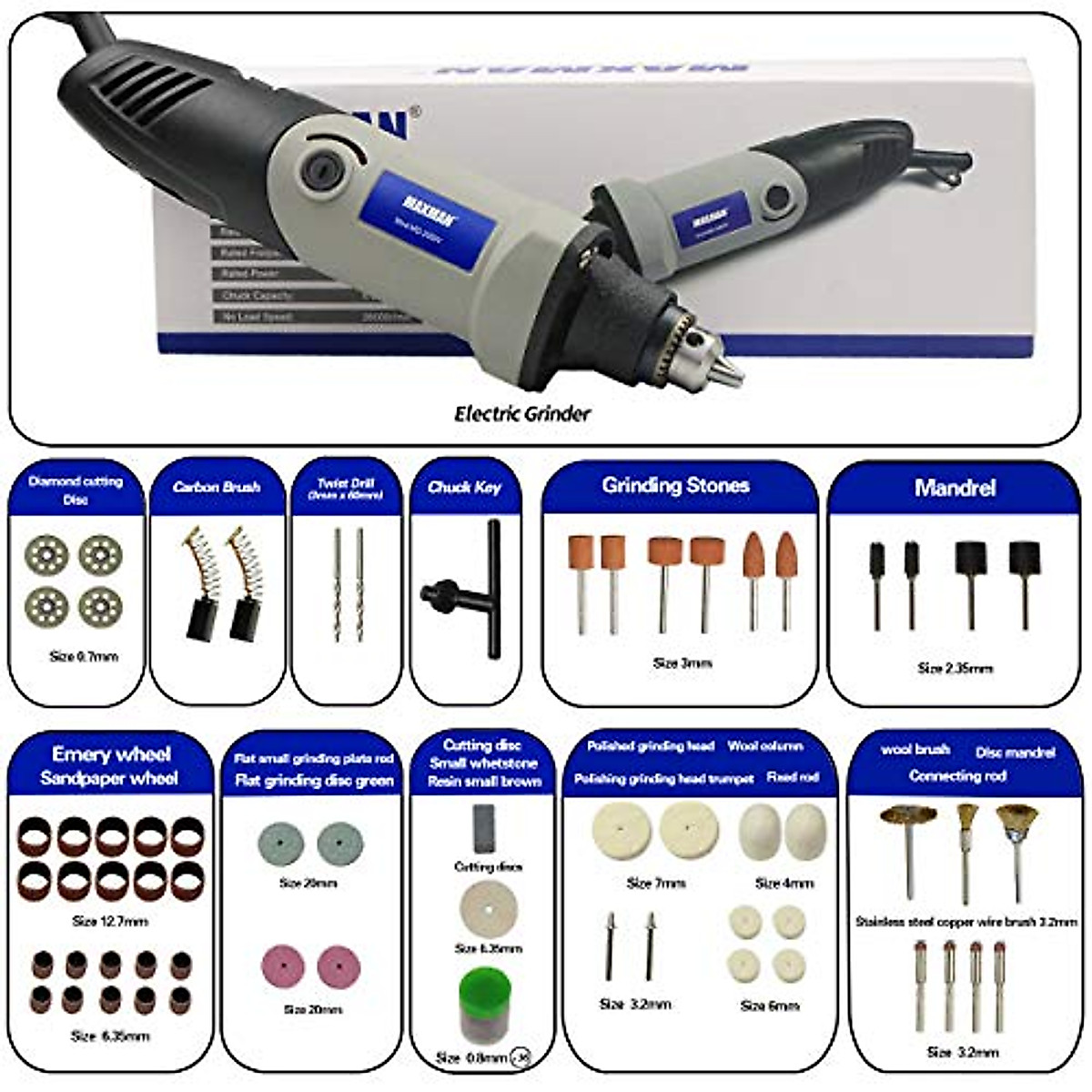 Rotary Tool Kit Variable Speed Power Tool Set,10.6 Inch Electric Drill Die Grinder with 93pcs for Crafting Projects and DIY Creations