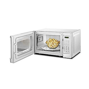 Danby DBMW0720BWW 0.7 Cu.Ft. Countertop Microwave In White - 700 Watts, Small Microwave With Push Button Door