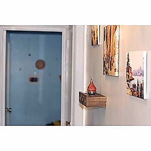 KAO Duru Floating Shelf with Drawer Paulownia Wood for Storage and Display Nightstand for Bedside, Office, Bedroom, Living Room and Bathroom (Set of 2)