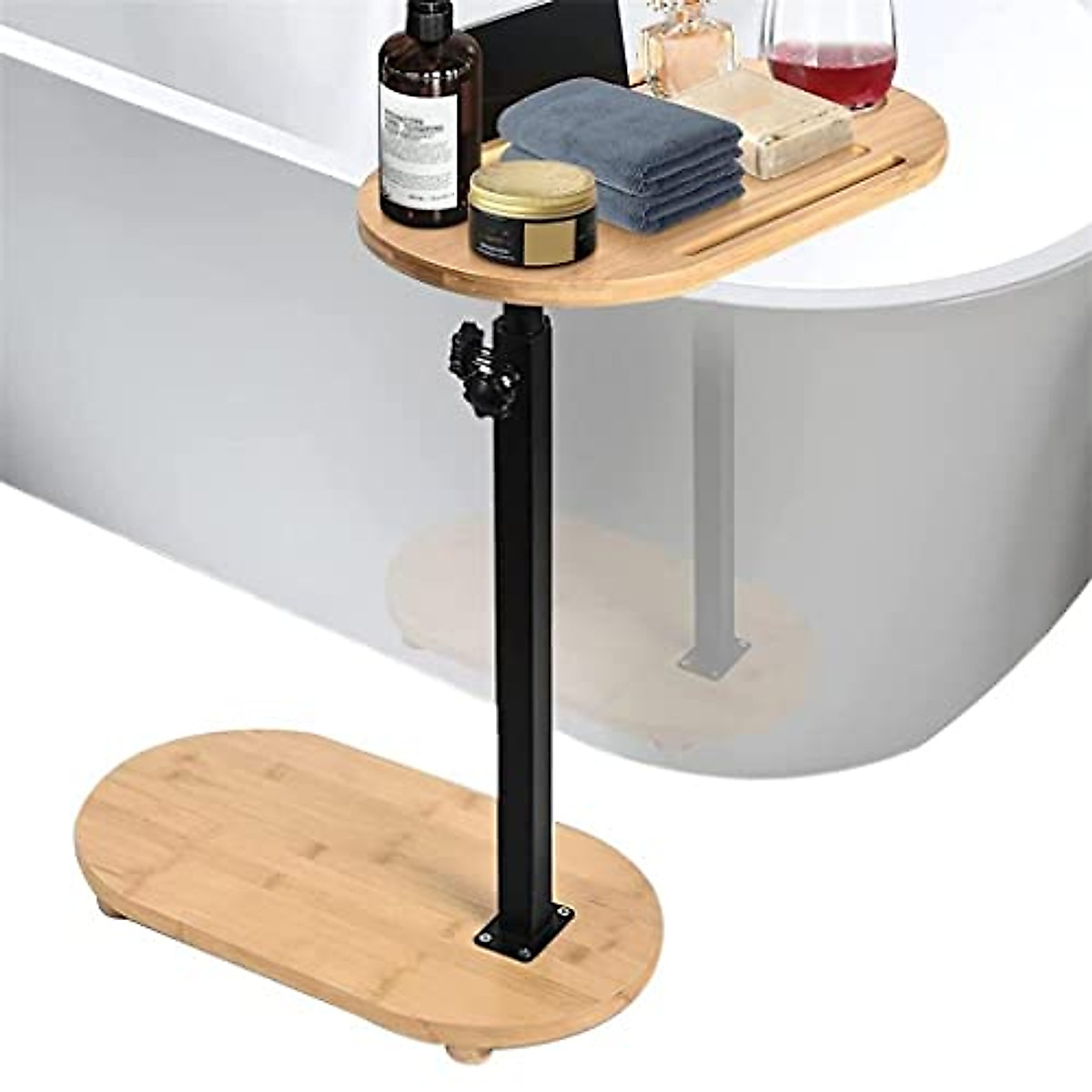 YEBDD Wooden Bathtub Tray Adjustable Table Side Shelf Drawing Living Dressing Room Bathroom