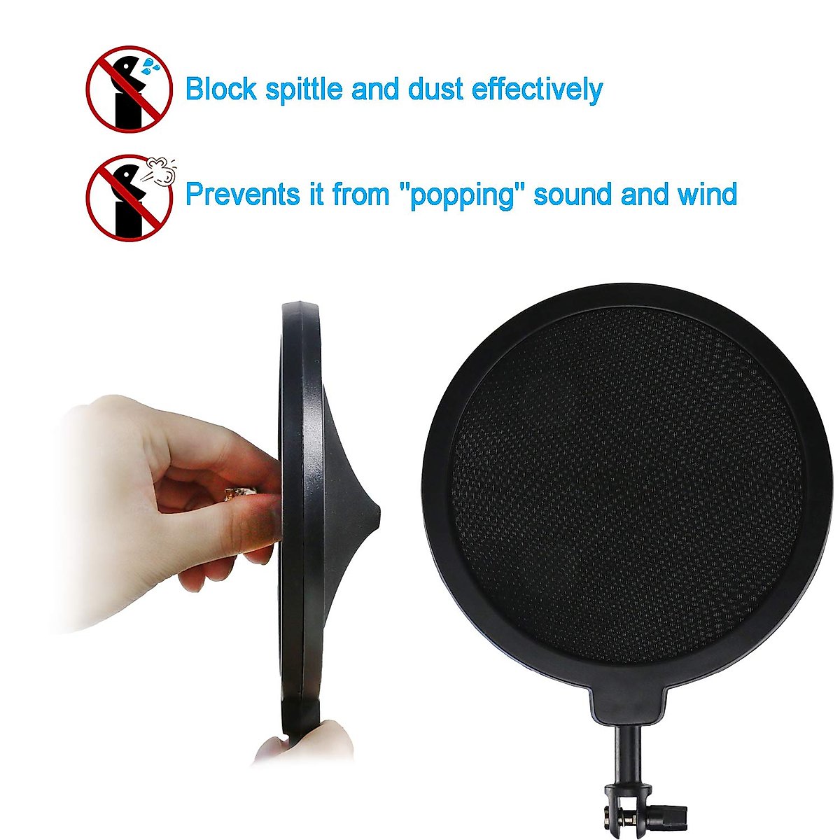 ATR2500X Shock Mount with Pop Filter, Windscreen and Shockmount to Reduce Vibration Noise Matching Mic Boom Arm Stand for Audio-Technica ATR 2500X and ATR2500 USB Condenser Microphone by YOUSHARES