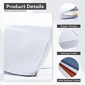 ovios Patio Cushion Covers, Waterproof Cushion Cover for Outdoor Furniture, Sofa, Couch, Ottoman Seat Back Cushion Cover with Zipper (8 Covers, Grey)