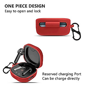 Ankersaila Case Compatible with SOUNDPEATS TrueAir2,Soft Silicone Shockproof Anti-Scratch Protective Cover (Red)