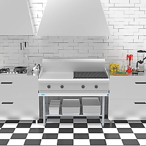 KoolMore EQT-163048 16 Gauge Stainless Steel Commercial Equipment Stand - 30 x 48 Heavy Duty Griddle Stand with Undershelf