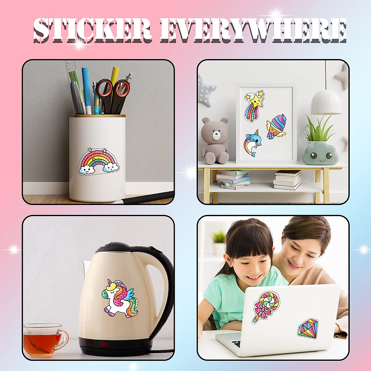 5D Diamond Painting Kits For Kids - Make Your Own GEM Stickers - Arts and Crafts for Kids,Girls and Boys - Gem Art Painting Kits - Gift Ideas for Girls Crafts Age 4,5,6,7,8,9,10-12,6-8(Magical)