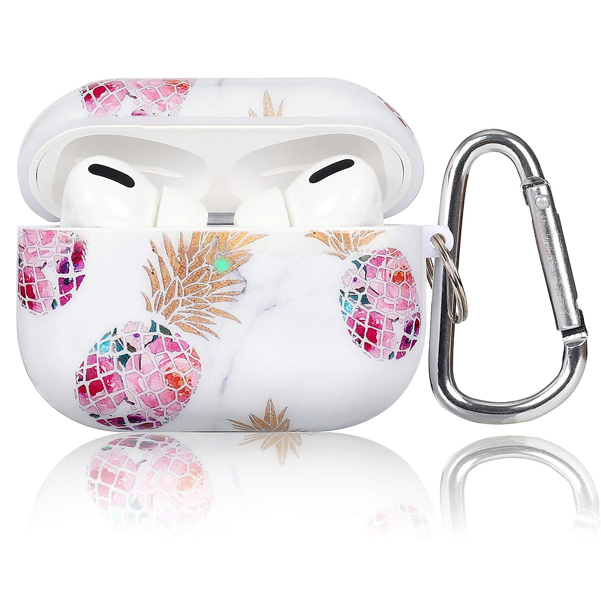 AirPods Pro 2nd Generation/1st Generation Case-KOREDA Cute Printed Design Hard Case for Airpods Pro 2, Shockproof Protective Cover for Airpods Pro with Keychain for Women Men
