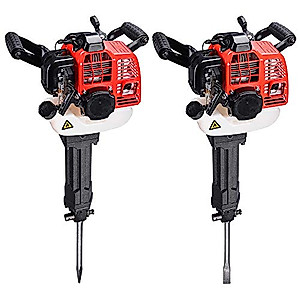 Yescom 52 cc 2 Stroke Gas Powered Demolition Jack Hammer 55J Gasoline Concrete Breaker Drill with 2 Chisels EPA Certified