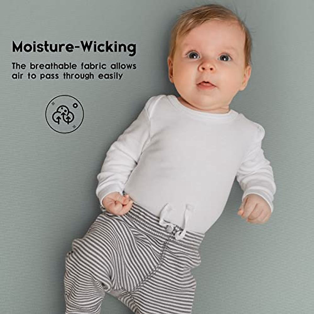 Yoofoss Baby Crib Sheets for Boys Girls, Fitted Crib Sheet 2 Pack for Standard Crib and Toddler Mattress, Super Soft Microfiber Baby Sheet 28x52x8in(Green-Brown)