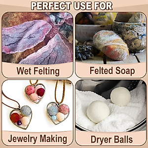 72pcs 7.6 oz Needle Felting Wool- 24 Dark Colors Nature Fibre Wool Yarn Roving Needle Felting Hand Spinnings for Wool Felting Yarn Supplies DIY Craft Materials, 3g/Pack