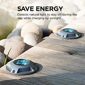 Home Zone Security Deck & Stair Solar Light Weatherproof No Wiring Silver (8-Set)