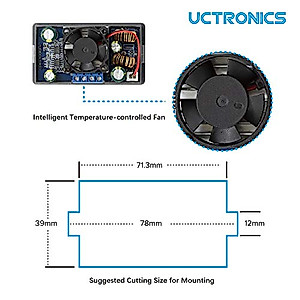 UCTRONICS DC 9V 12V 24V 36V 5A Variable Voltage Power Supply 6-36V to 0.6-36V Adjustable Buck Boost Converter, Portable Bench Constant Voltage Current Stabilized Regulator Module