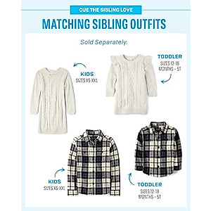 The Children's Place Baby Girls' and Toddler Sweater Dress, White Cable Knit, 3T