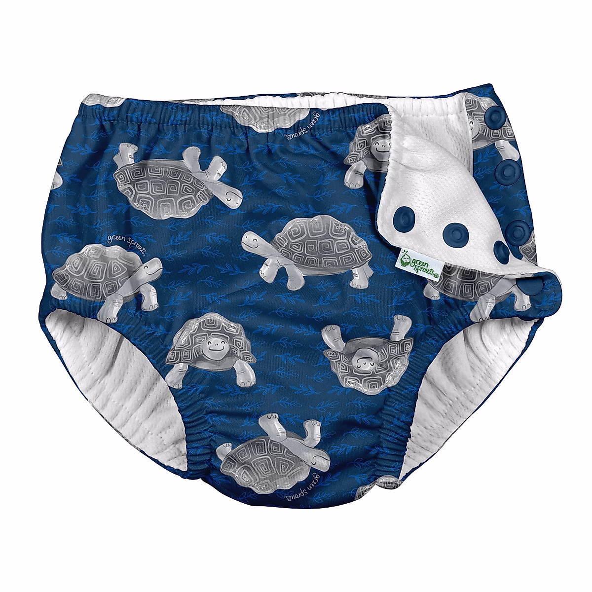 i Play Boys Reusable Absorbent Baby Swim Diapers Navy Tortoises 12 Months