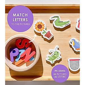 Curious Columbus Magnetic Objects and Letters. Set of 78 Foam Magnets Including 52 Pictures and 26 Uppercase Alphabet Magnets from A-Z. Best Educational Toy for Preschool Learning