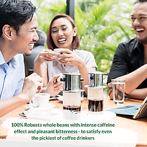 Robusta Coffee Beans Espresso, Vietnamese Coffee Beans Roasted Dark for Low Acid & High Caffeine Strong Coffee from Asian Coffee Beans