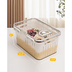 wisedry Silica Gel Flower Drying Container, One Step Retrieve Dried Flowers, 11.5''L X 7.7''W X 6''H Storage Box with Cleanup Mat, Erasable Pen & Adhesive Label (Silica Gel Crystals Not Included)