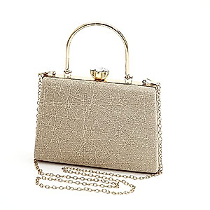 Evening Party Bags for Women Sparkly Clutch Purse Wedding Purses Wallet Fancy Desinger Handbags Bing Glitter Shoulder Bags with Detachable Chain for Cocktail Prom Silver Small Tote Bag Club Purse