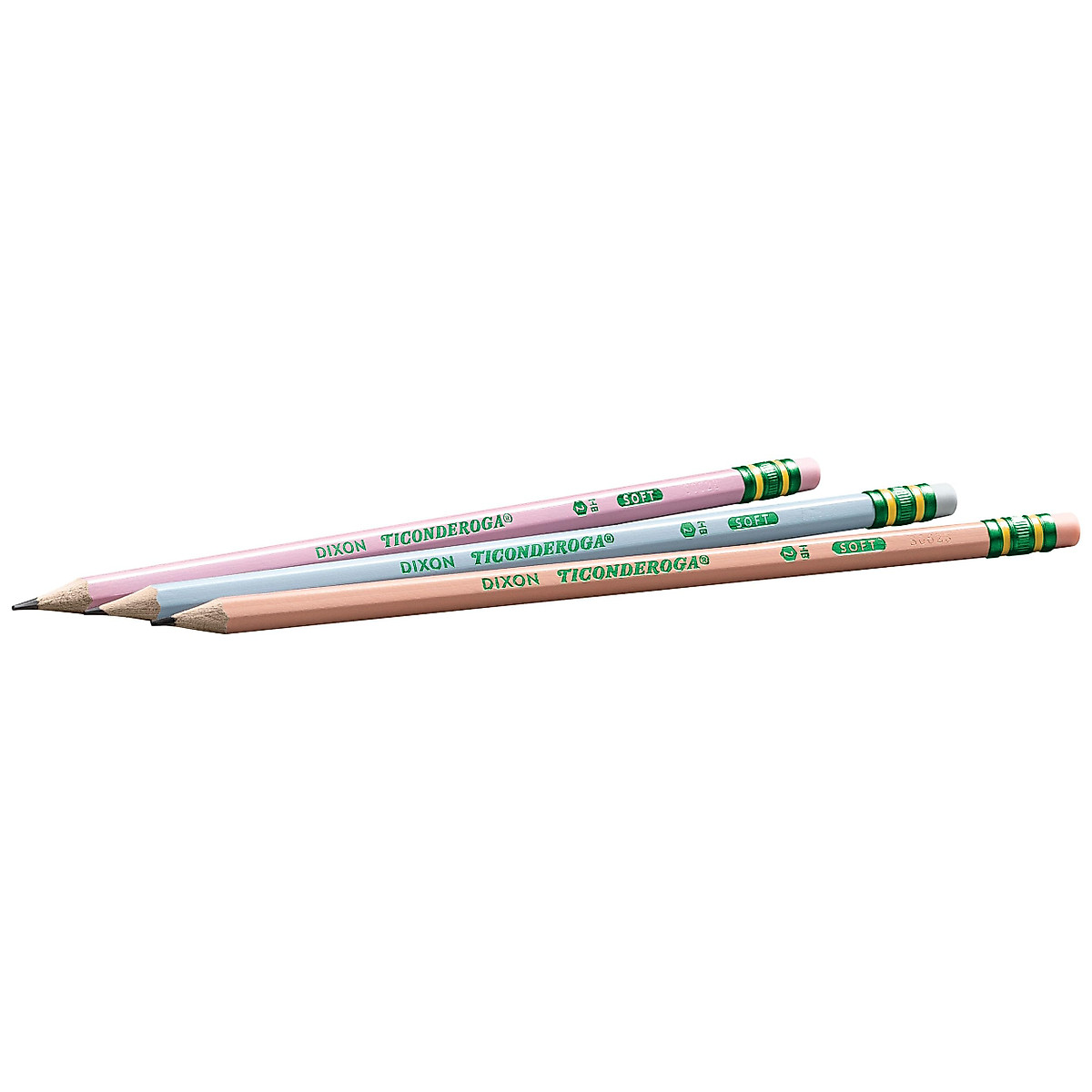 Ticonderoga Pencils, Wood-Cased, Pre-Sharpened, 2 HB Soft, Pastel, 10 Count