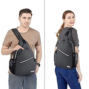 MOSISO Rope Sling Backpack (Up to 13 inch), Multipurpose Crossbody Chest One Shoulder Outdoor Travel Hiking Daypack, Space Gray