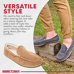 Minnetonka Mens Tilden Moccasin Slippers, Cinnamon, Size 11