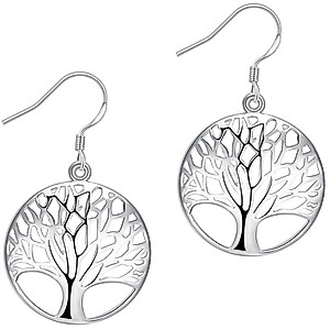 Tree of Life Earrings,Fashion Jewelry Sterling Silver Plated Tree Pendants Drop Dangle Earrings Dangles