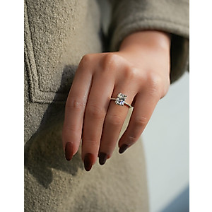 Kobelli 2.80ct Moissanite Radiant Petite Shank Engagement Ring 14K Gold - white-gold / 6.5 G-H