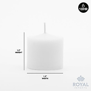 Votive Candle, Unscented White Wax, Box of 72, for Wedding, Birthday, Holiday & Home Decoration (10 Hour) by Royal Imports