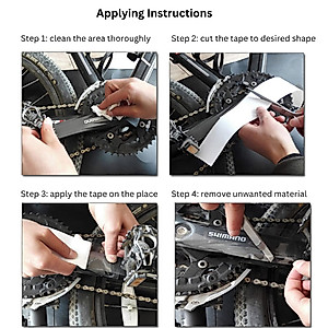 TURBOOST Bike Frame Protection Tape Sticker Vinyl Wrap Skin, MTB Bicycle Paint Chainstay Chain Guard Corner Protector Film Wraps, Clear, 3m (120”) Length, Various Width Options (7)