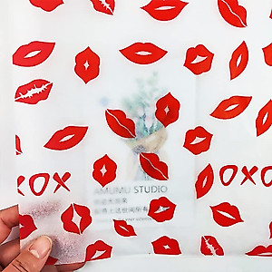 MORANTI Red Lips Pattern Bulk Tissue Gift Wrap 25 Sheets 19.7 Inch x 27.5 Inch for Birthday, Wedding, Anniversary, Valentine's Day Party Supplies