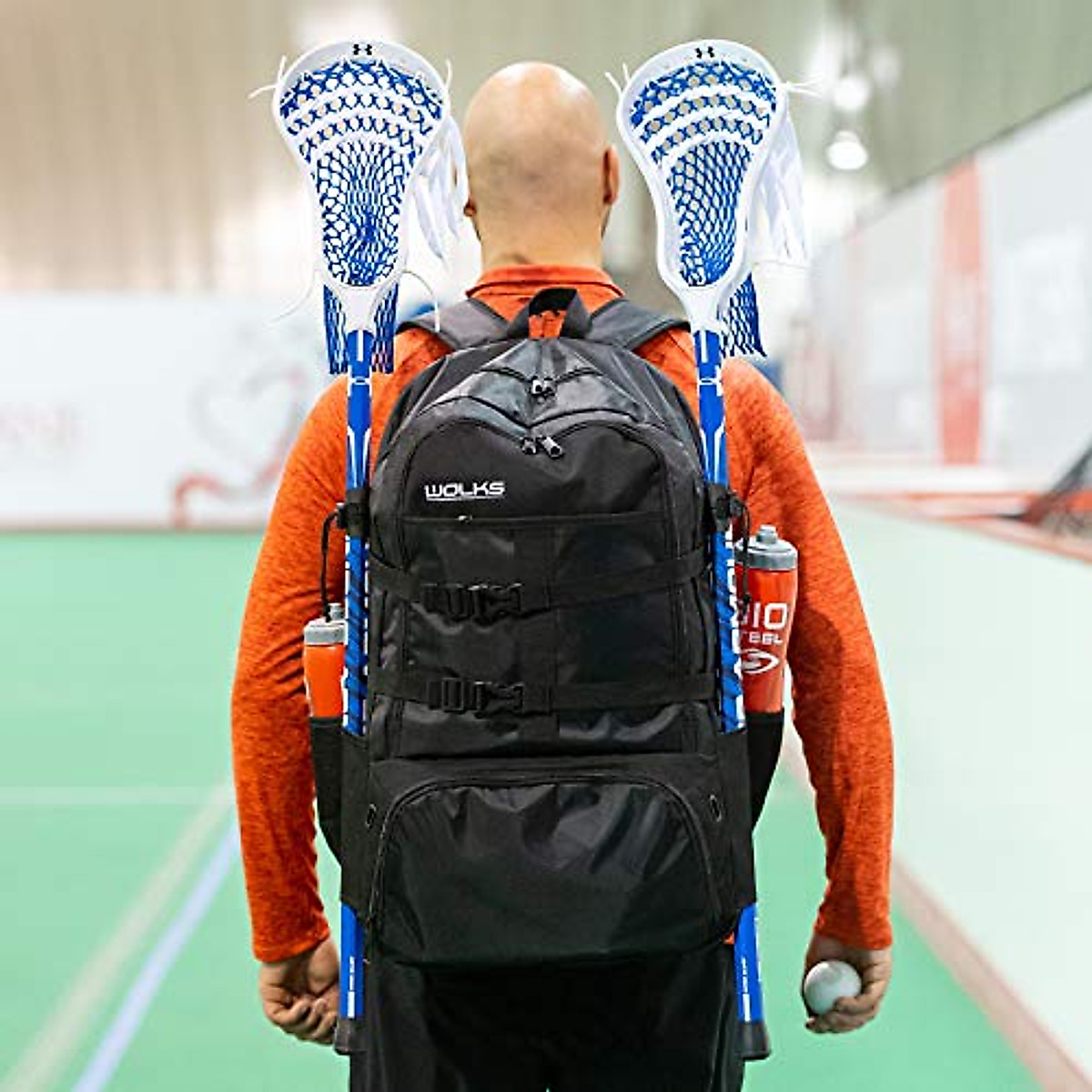 Wolks XXL Premium Lacrosse Bag, Trusted Lacrosse Backpack for Men & Women; XX-Large Sports Travel Backpack with Ball Holder Holds All Lacrosse, Soccer & Volley Ball Equipments