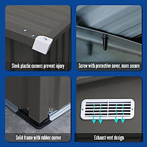 MIRAFIT Storage Shed 8x10 Ft, Outdoor Storage Cabinet Galvanized Steel Sheds with Sliding Door, Garden Metal Shed for Tool, Bike, Lawn Mower, Backyard, Patio,Olive Gray