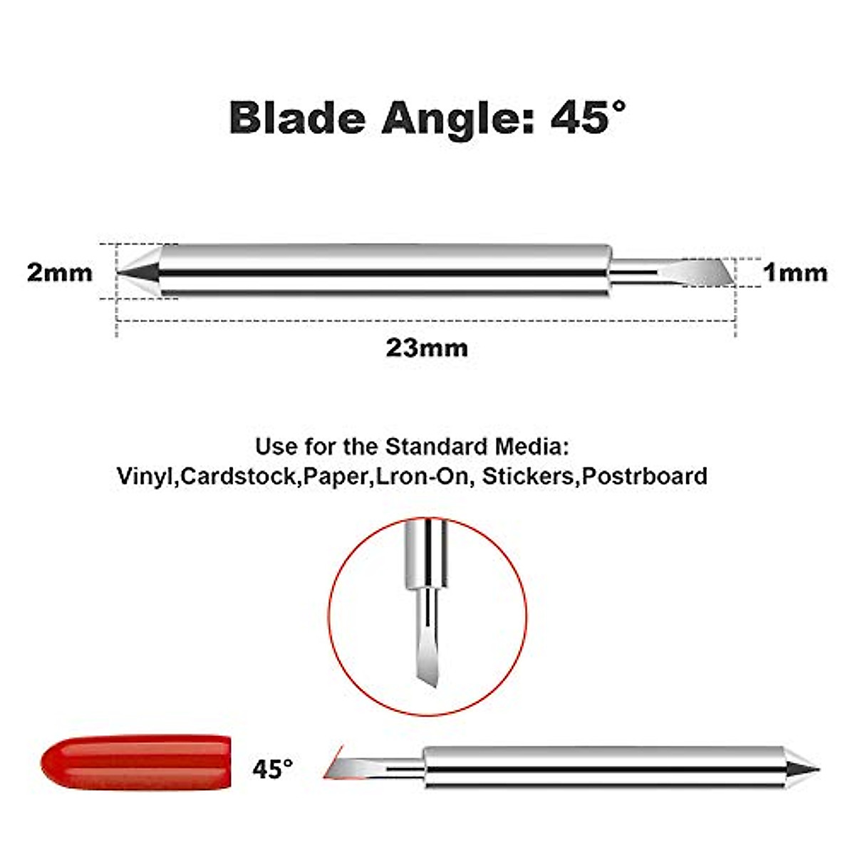 30 Pcs 45 Degree Standard Cutting Blades, Replacement Blades Compatibility with Explore Air 2/Air 3 /Maker/Maker 3/Expression for Most Vinyl Fabric Cutting